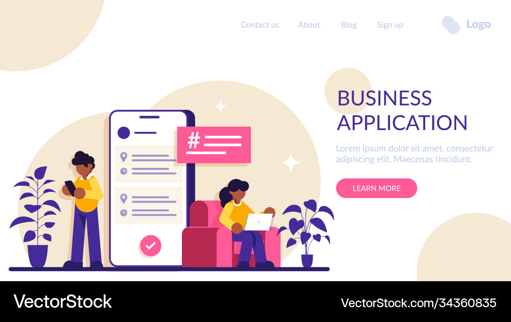 Business applications mobile app to manage Vector Image