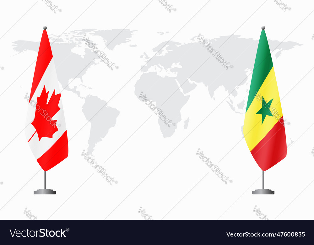 Canada and senegal flags for official meeting Vector Image