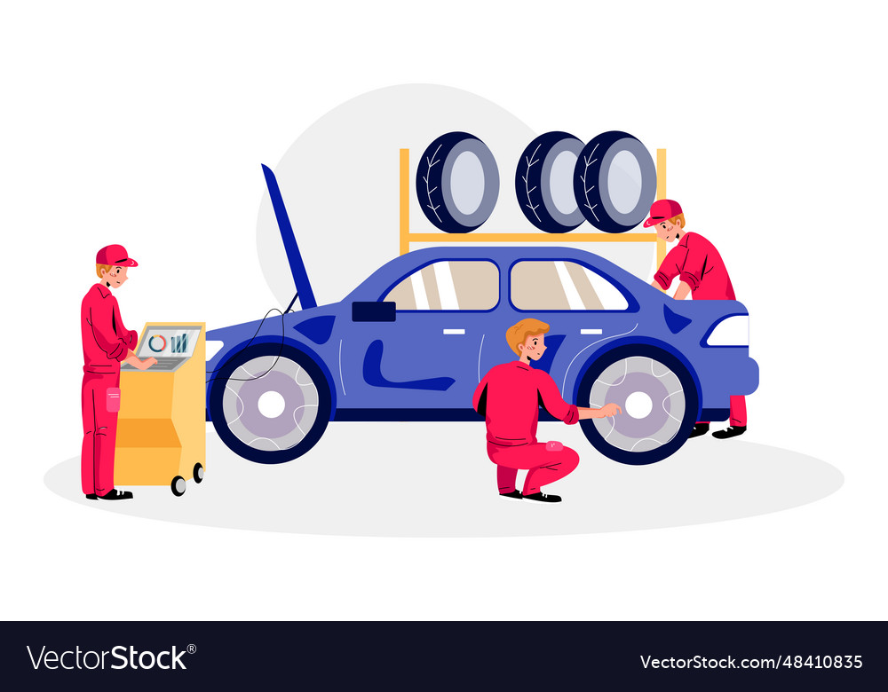Car diagnostics test Royalty Free Vector Image