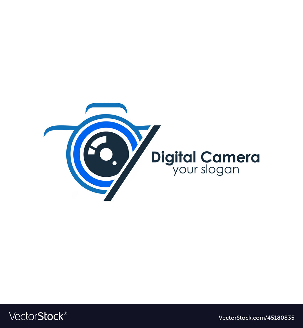Digital camera logo design Royalty Free Vector Image