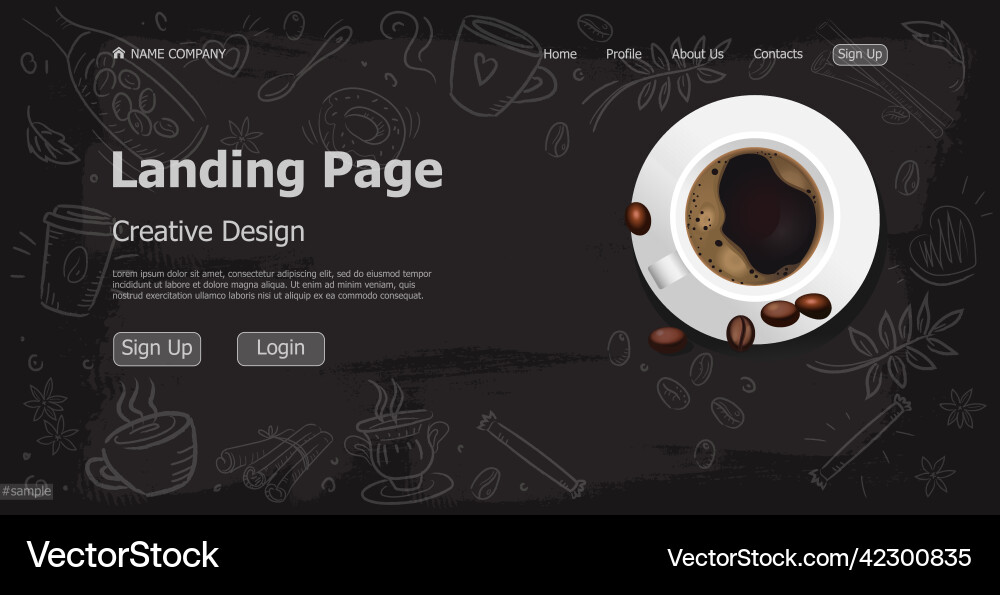 Home page landing coffee shop web template Vector Image