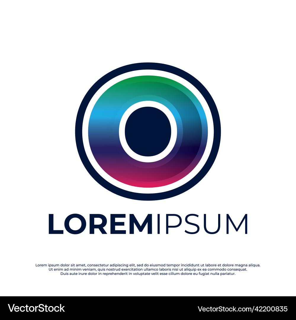 Initial o letter colorful logo design font Vector Image