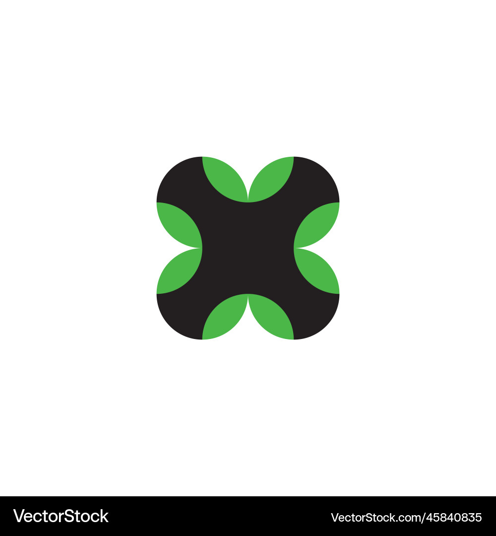 Letter x black green logo icon Royalty Free Vector Image