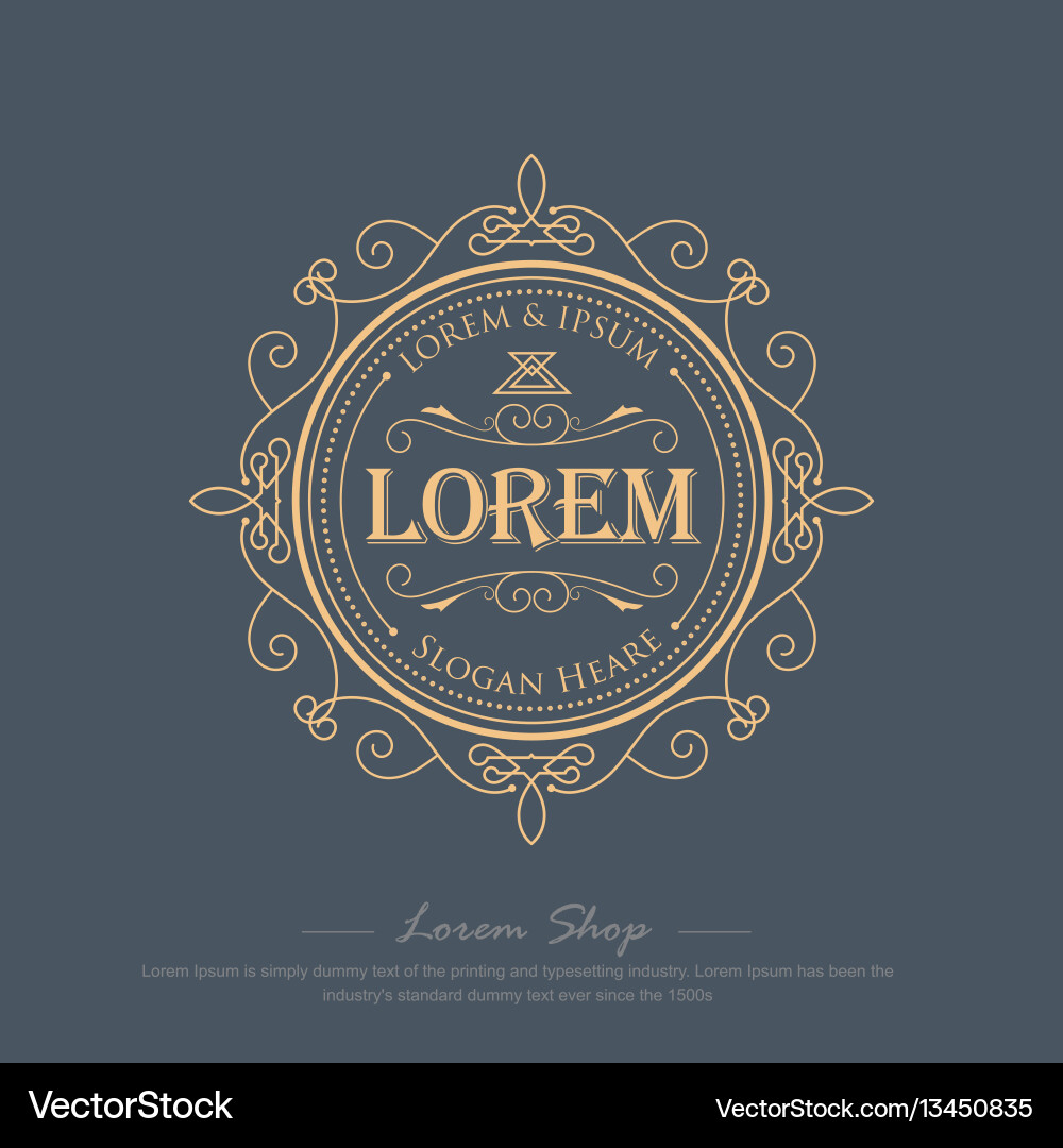 Luxury crown frame modern flourishes calligraphy Vector Image