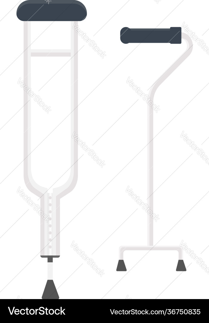 Medical crutches on white background Royalty Free Vector