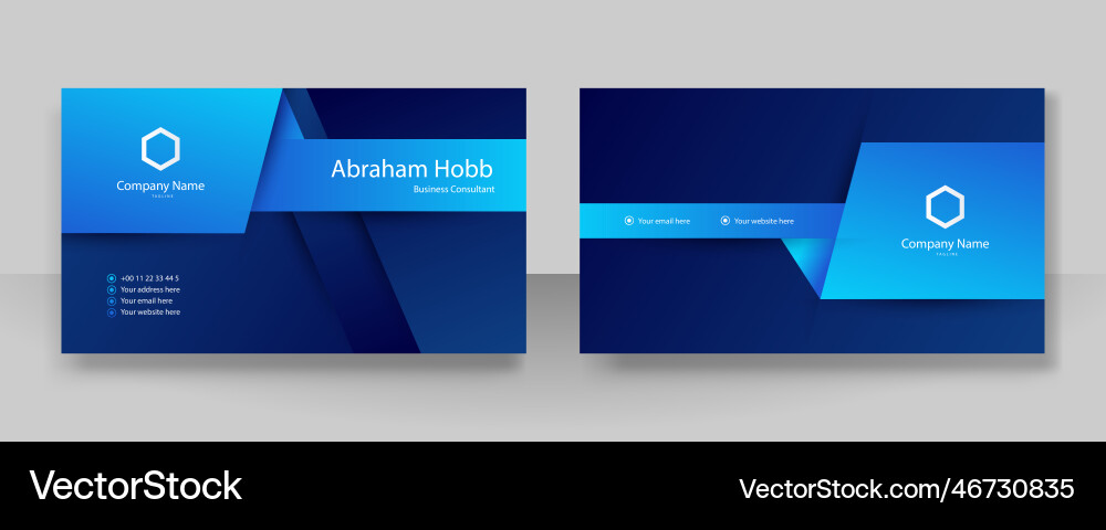 Modern stylish blue business card design creative Vector Image