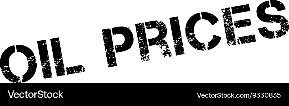 Oil prices black rubber stamp on white Royalty Free Vector