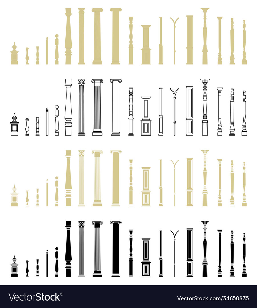 Roman columns set ancient style Royalty Free Vector Image Roman columns set ancient style Royalty Free Vector Image