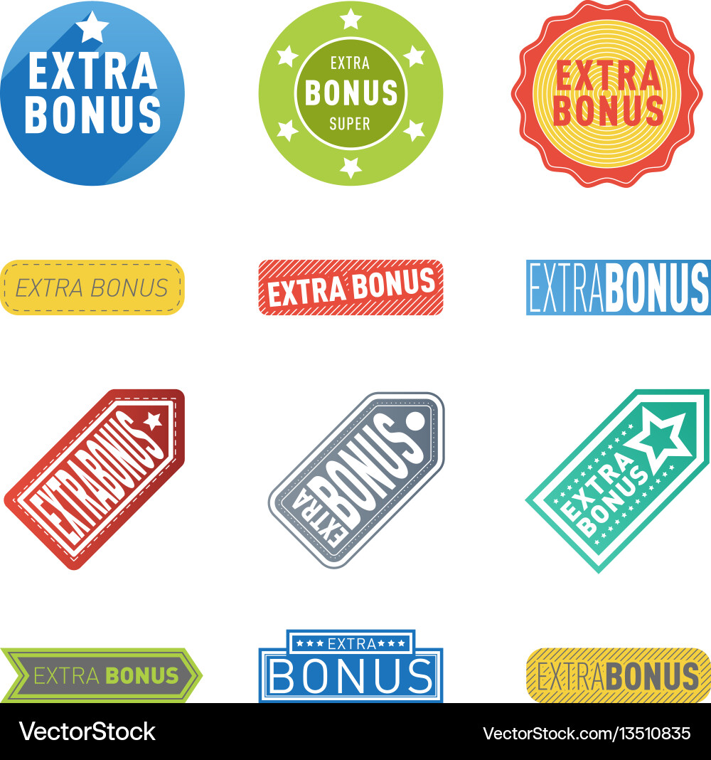 Super extra bonus banners text in color drawn Vector Image