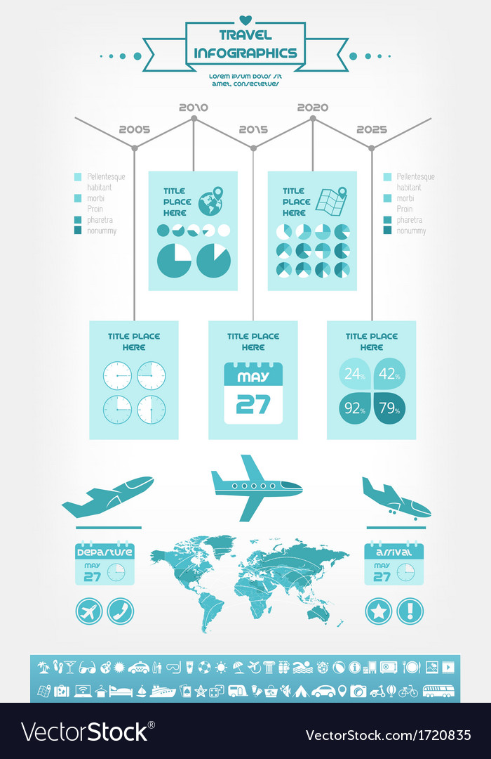 Travel infographic template Royalty Free Vector Image