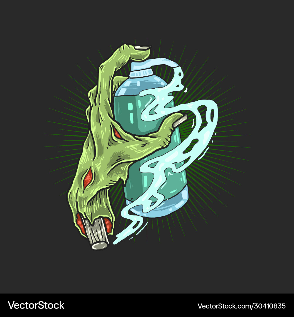 Zombie use hand sanitizer for hygiene Royalty Free Vector