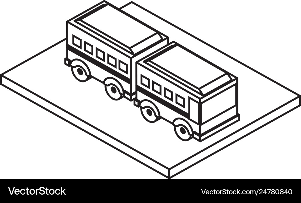 Articulated bus transport isometric icon Vector Image