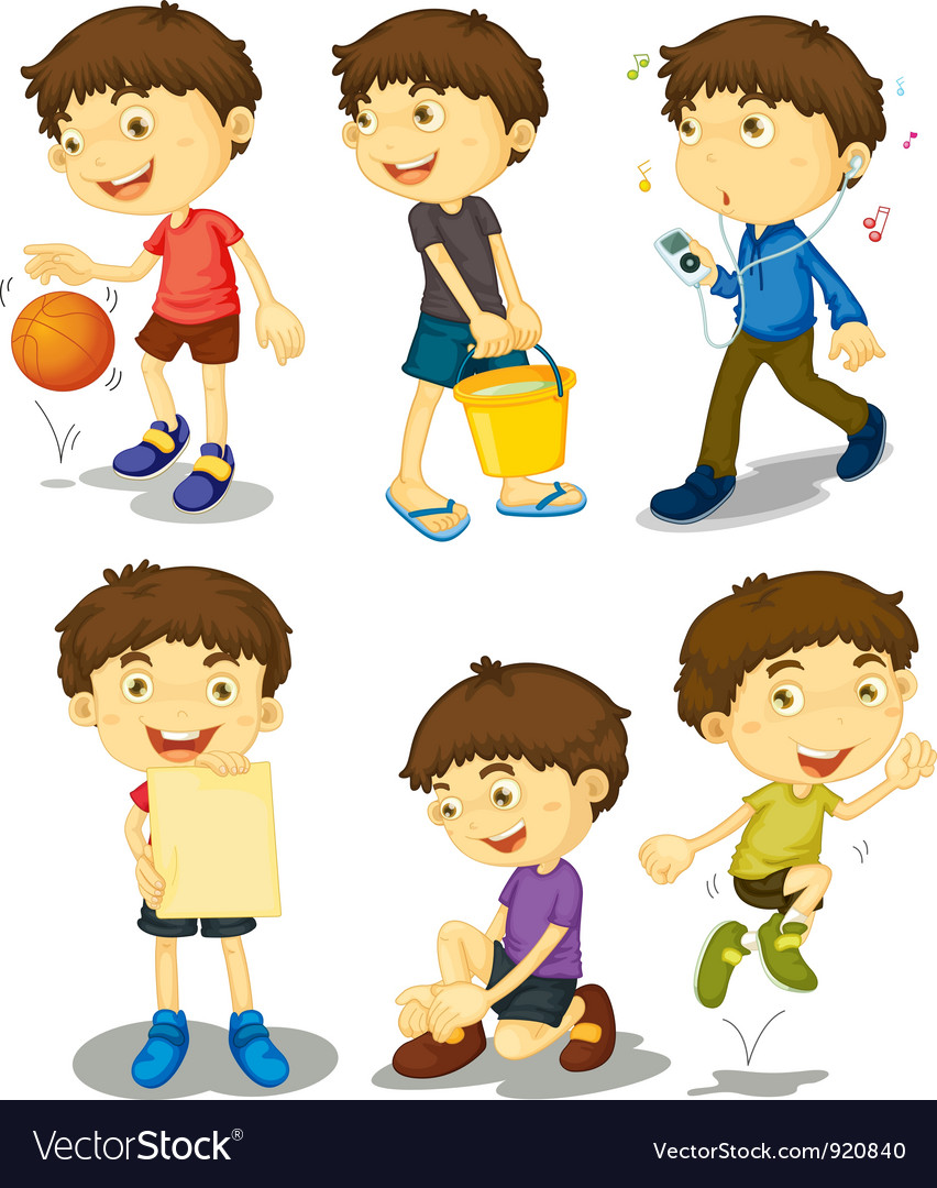 Boy poses Royalty Free Vector Image - VectorStock