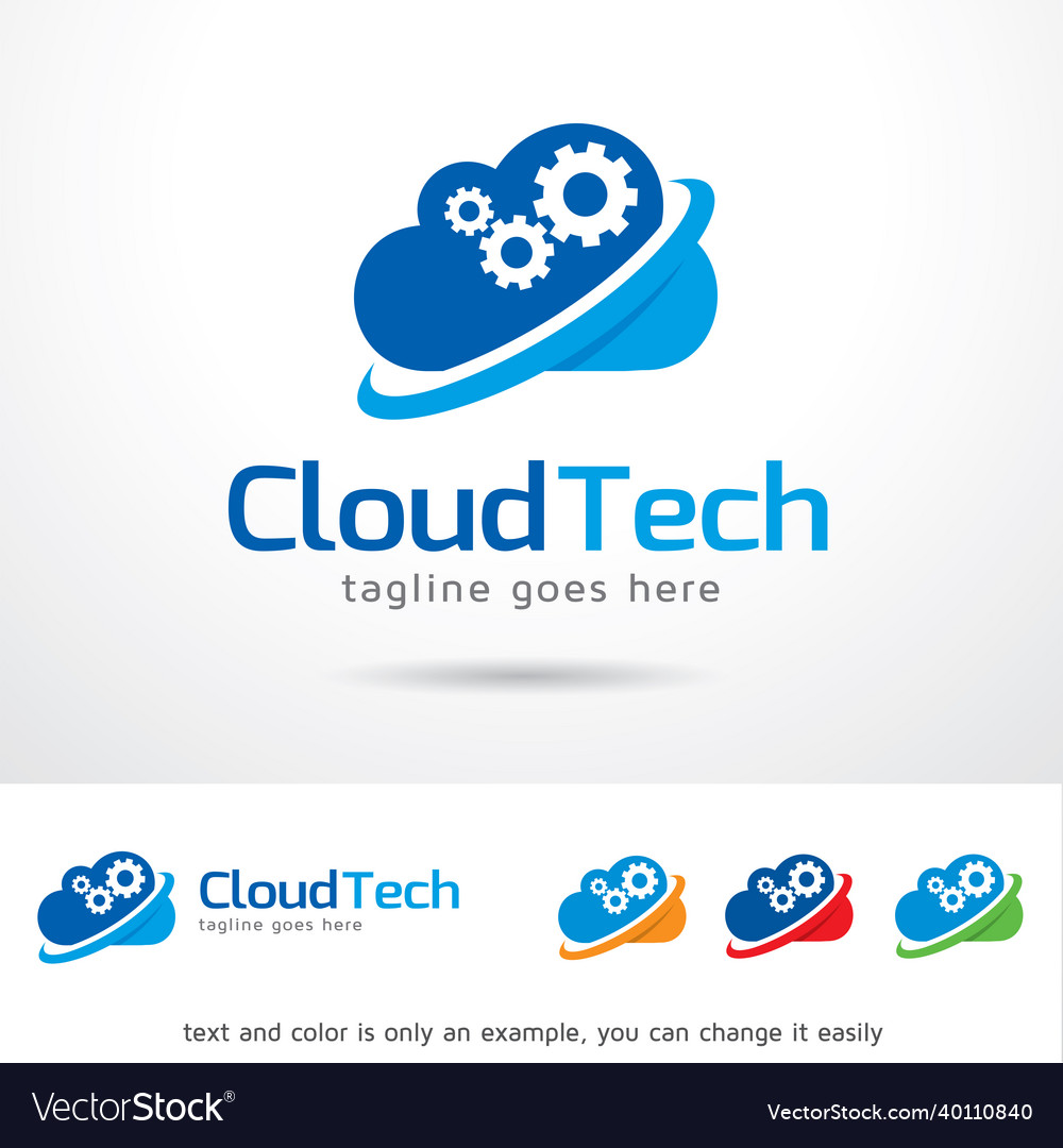 Cloud tech logo template Royalty Free Vector Image