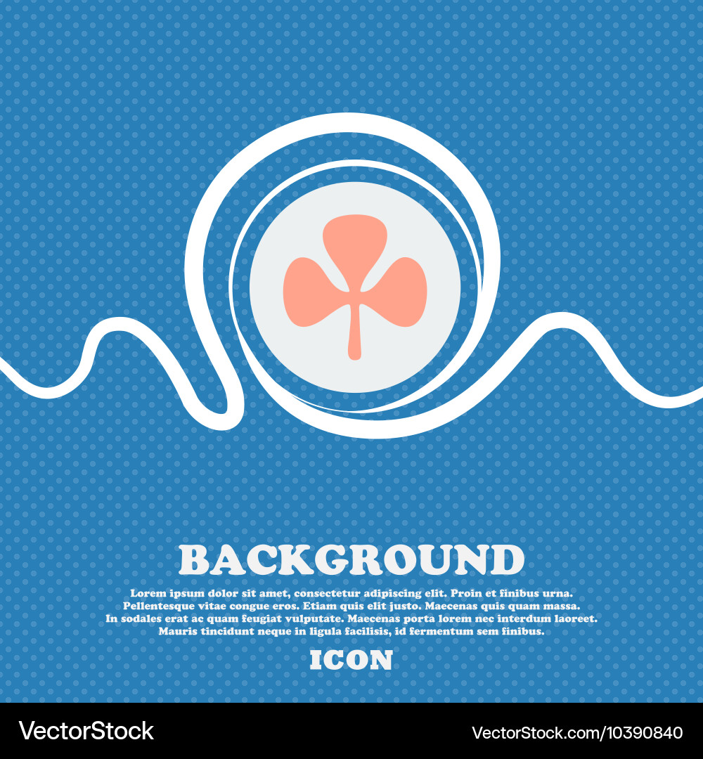 Clover sign blue and white abstract background Vector Image
