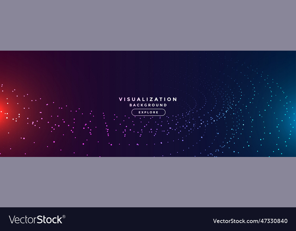 Digital data visualization background in particle Vector Image