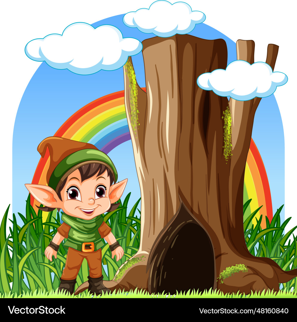 Dwarf cartoon in fantasy world Royalty Free Vector Image