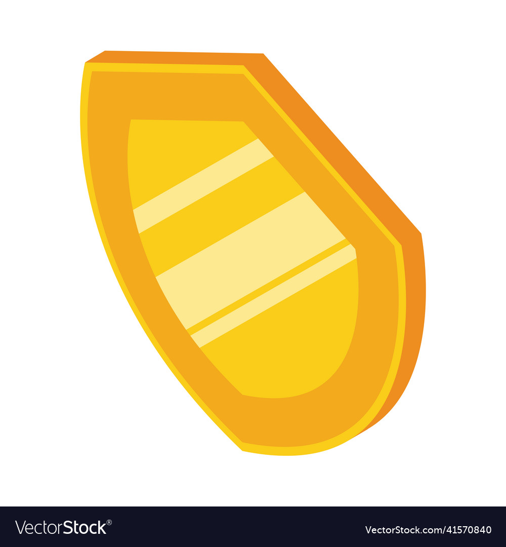 Gold shield security Royalty Free Vector Image