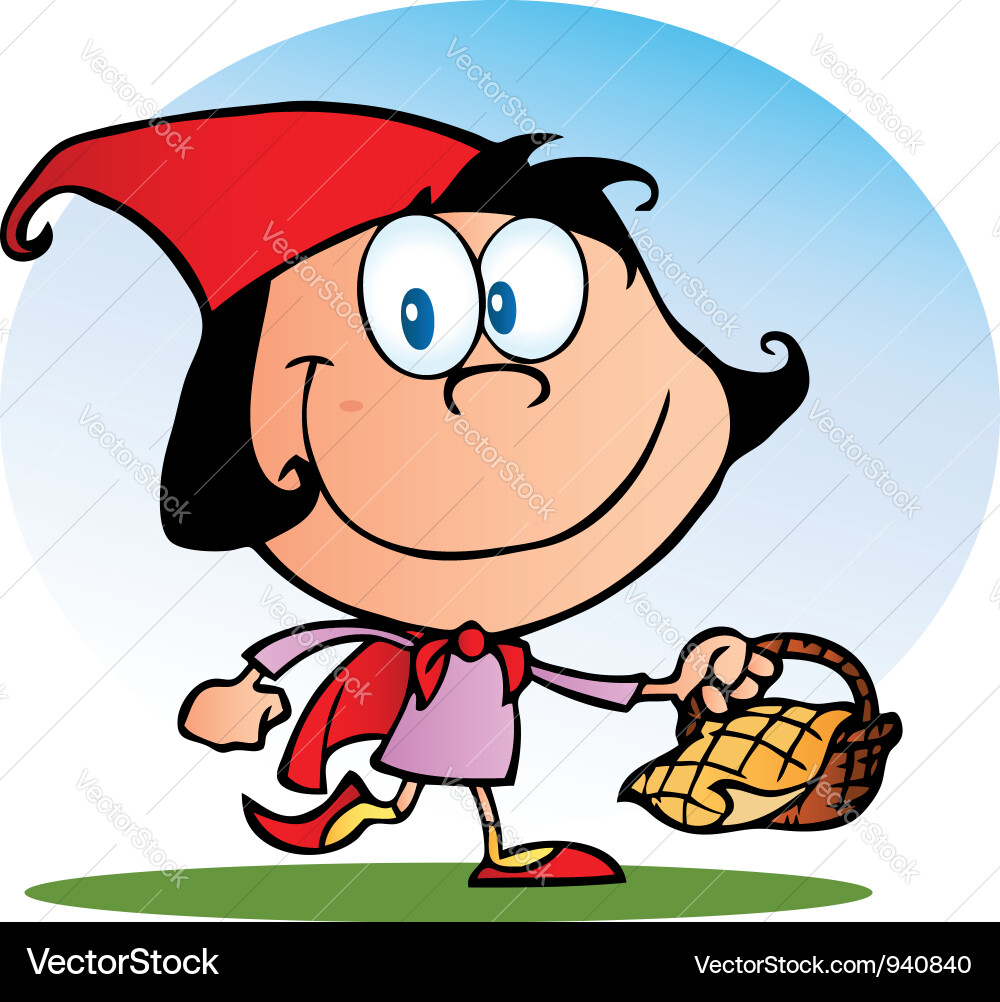 Happy little red riding hood Royalty Free Vector Image