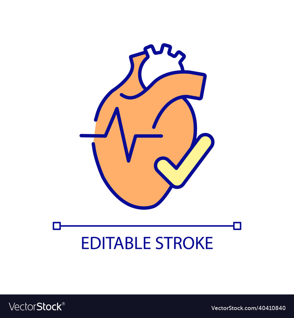 Heart checkup rgb color icon Royalty Free Vector Image Heart checkup rgb color icon Royalty Free Vector Image