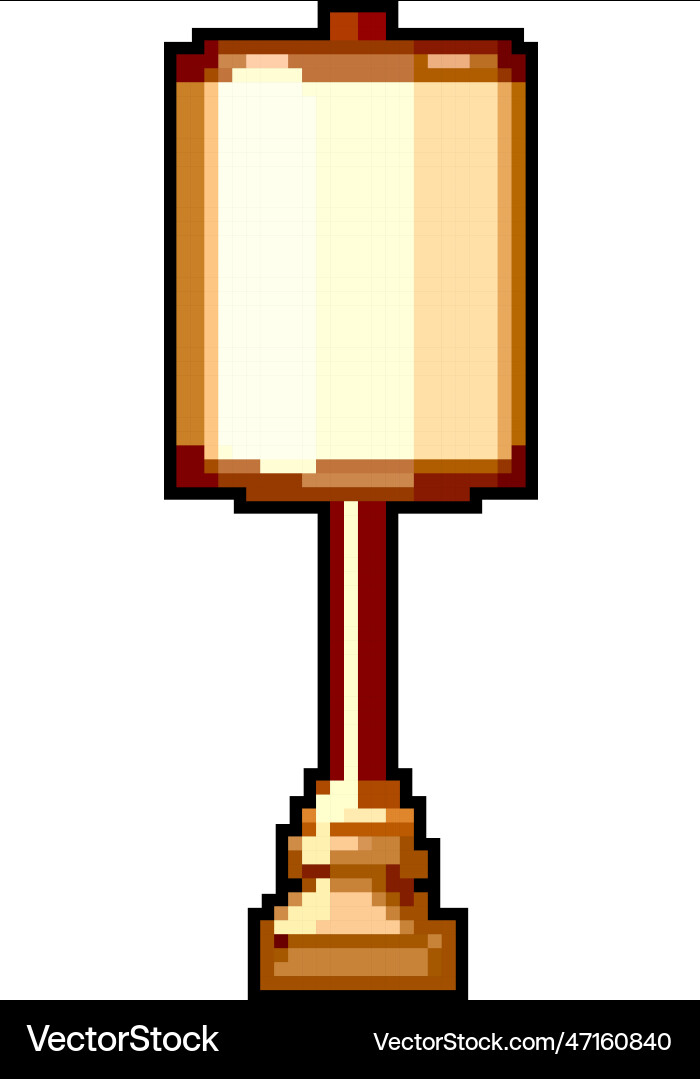 Home vintage table lamp game pixel art Royalty Free Vector