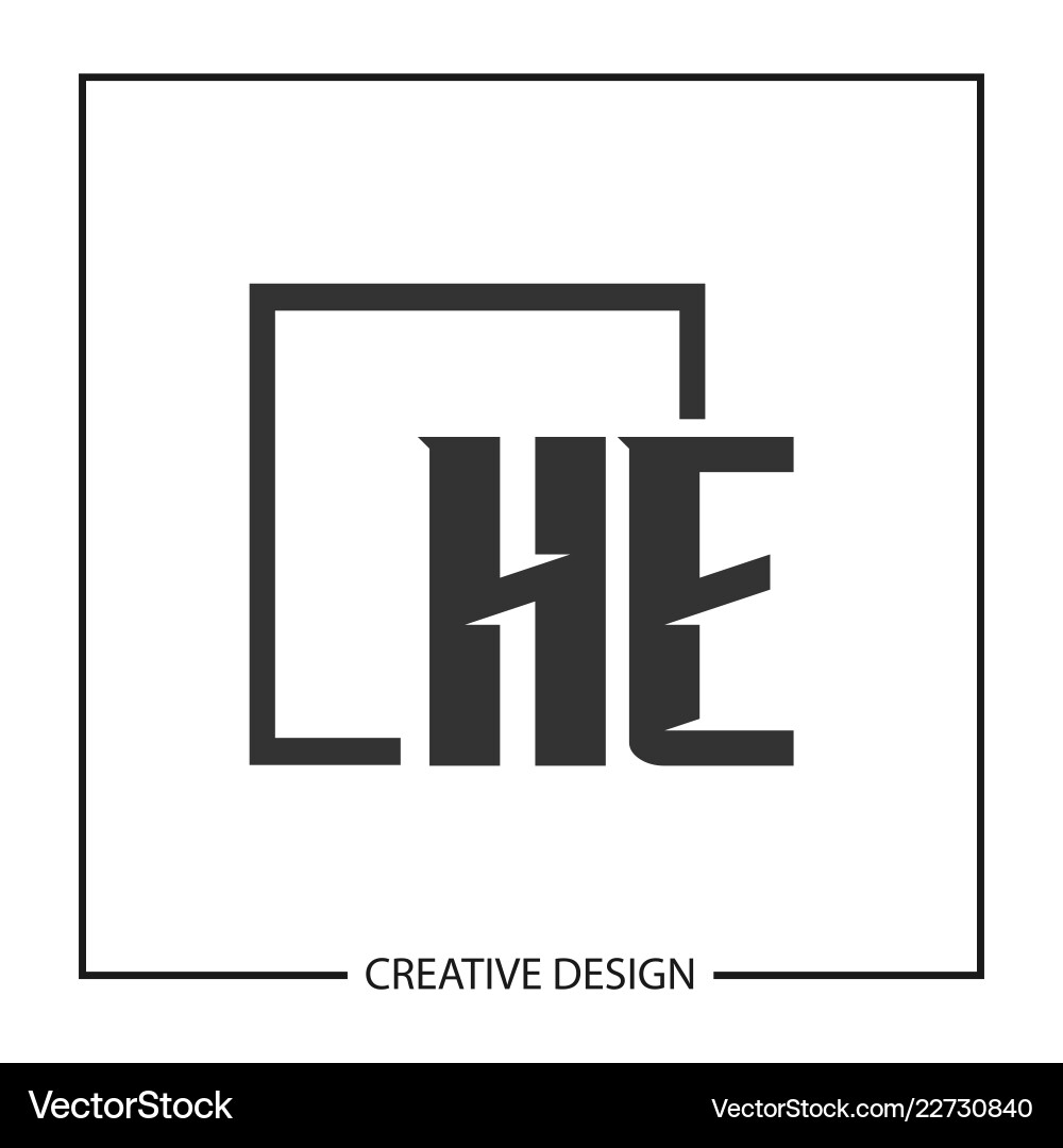 Initial letter he logo template design Royalty Free Vector