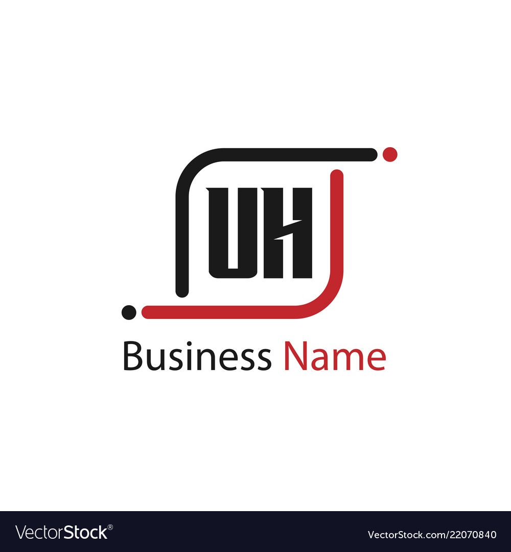 Initial letter uh logo template design Royalty Free Vector