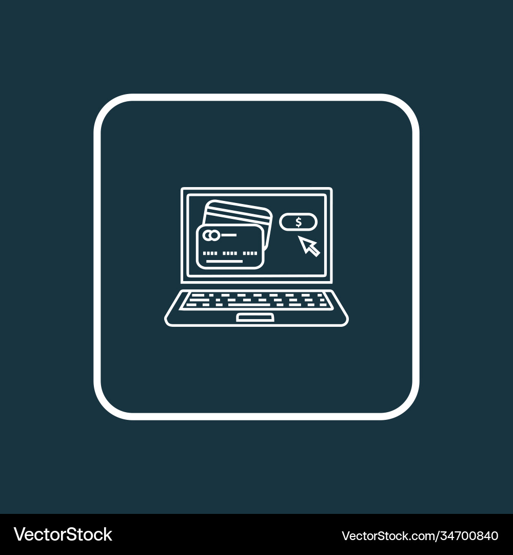 Internet banking icon line symbol premium quality Vector Image