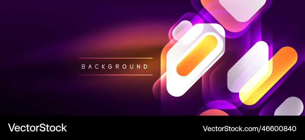 Neon lines squares and round shapes abstract Vector Image