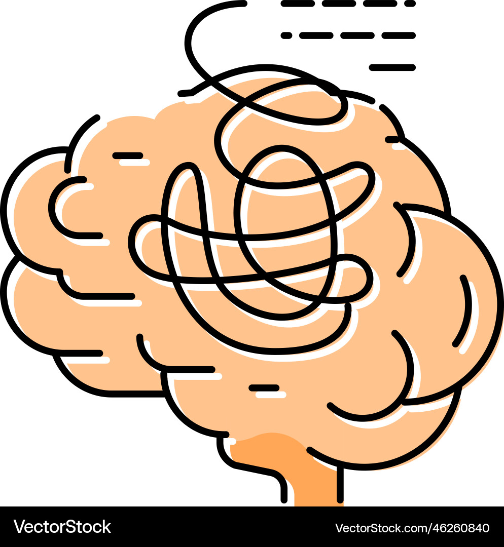 Rhink brain human color icon Royalty Free Vector Image