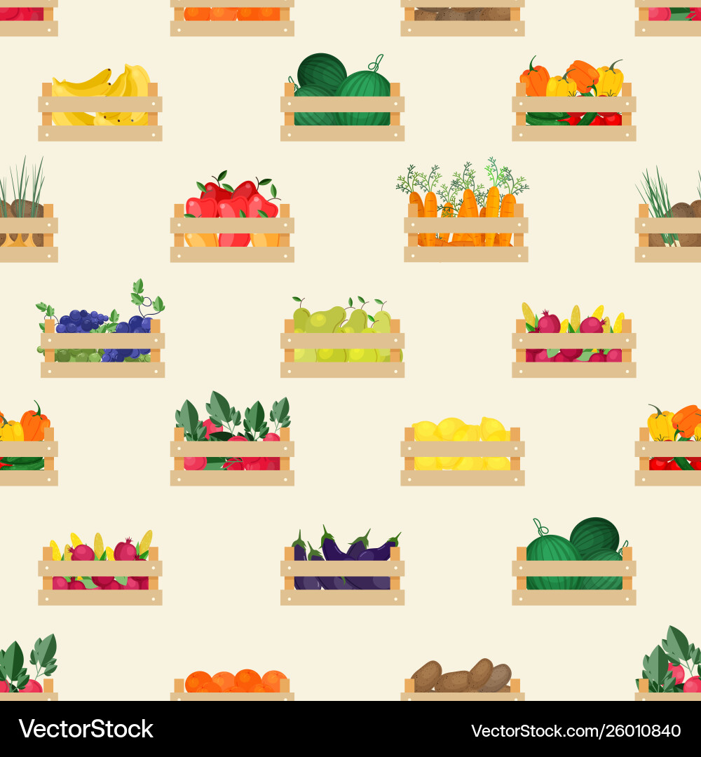Seamless pattern with natural organic fruits Vector Image