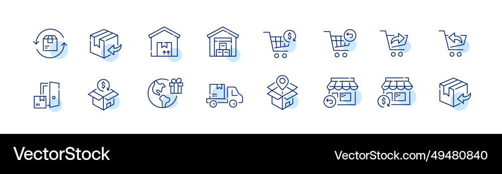 Store orders shipment door to delivery Royalty Free Vector