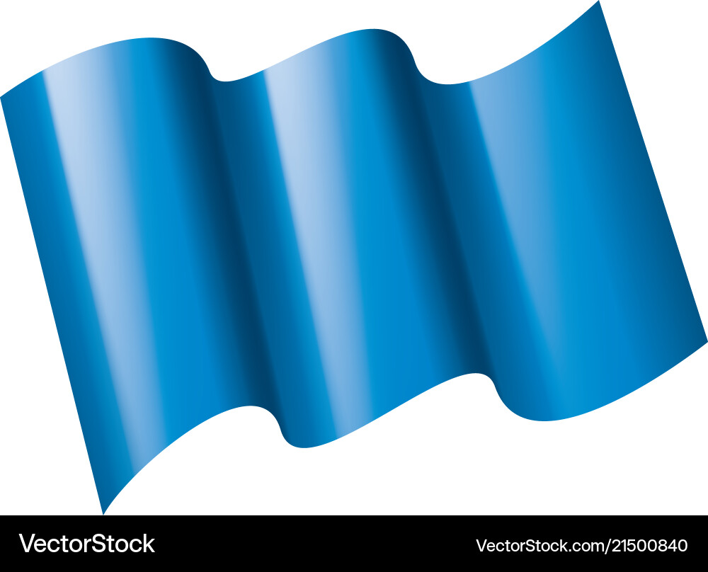 Waving the blue flag on a white background Vector Image