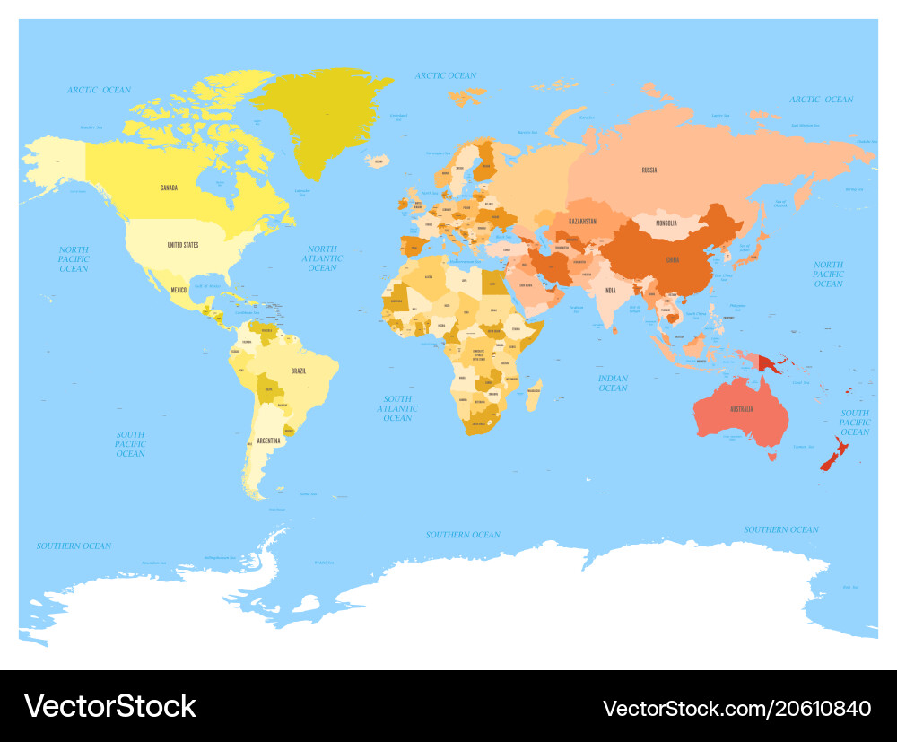 Political World Map Printable