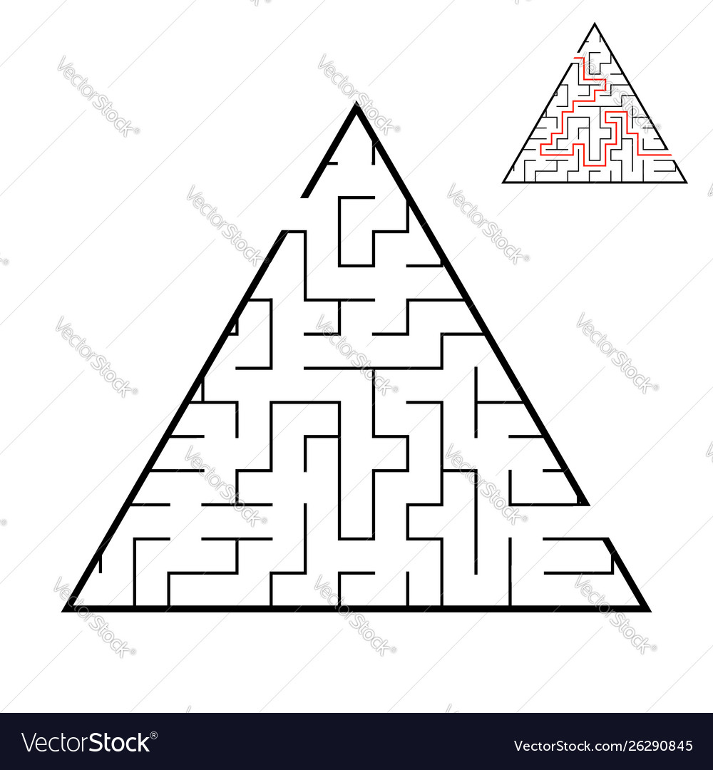 Abstract triangular labyrinth game for kids Vector Image Abstract triangular labyrinth game for kids Vector Image