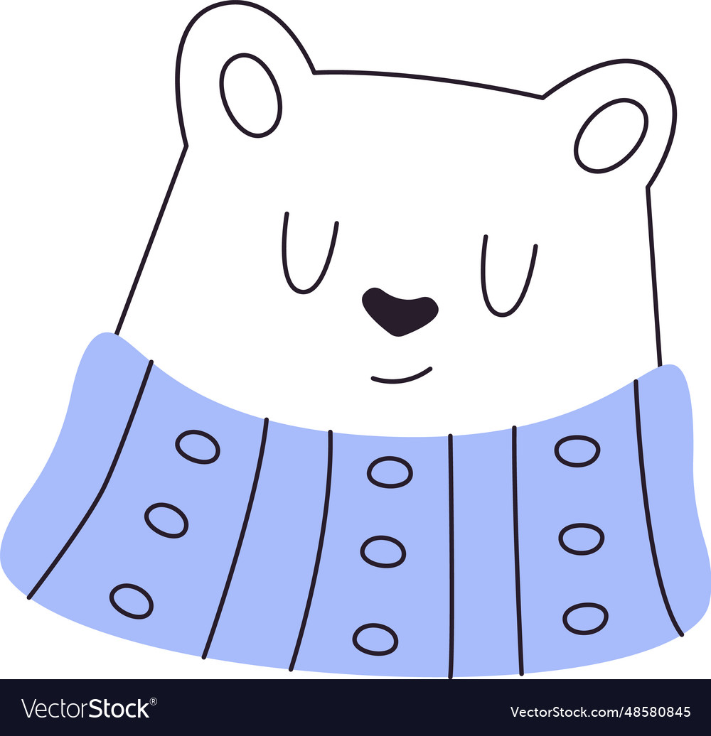 Bear with scarf Royalty Free Vector Image - VectorStock