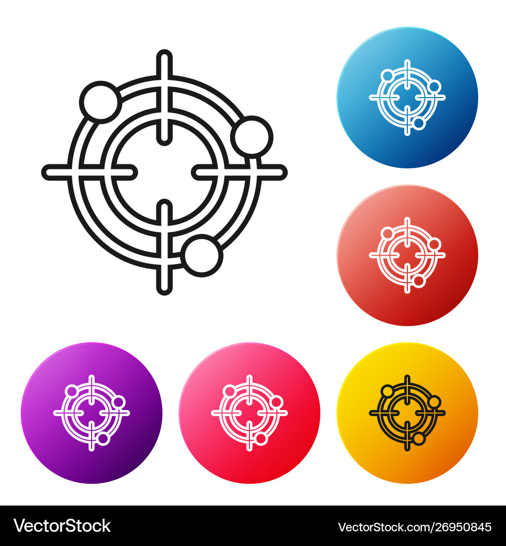 Black line target sport for shooting competition Vector Image