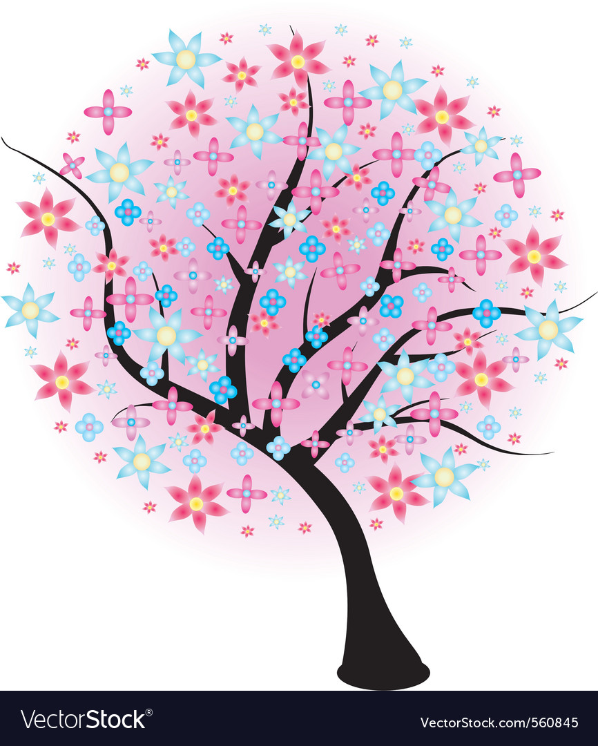 Blossoming tree Royalty Free Vector Image - VectorStock