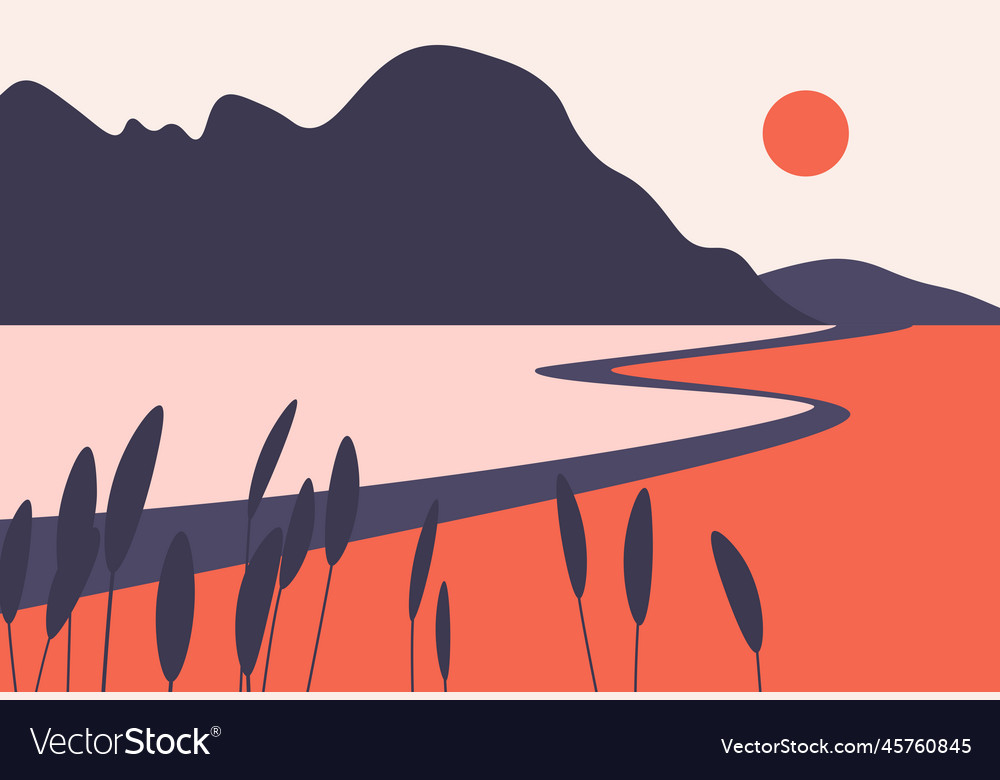 Colorful nature abstract landscape Royalty Free Vector Image