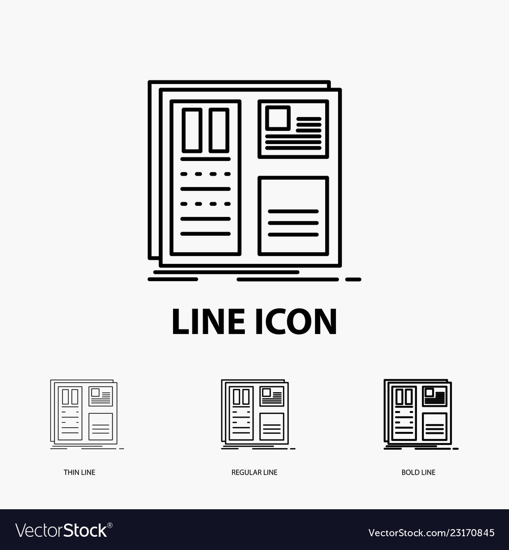 Design grid interface layout ui icon in thin Vector Image