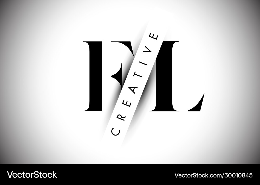 Fl f l letter logo with creative shadow cut Vector Image