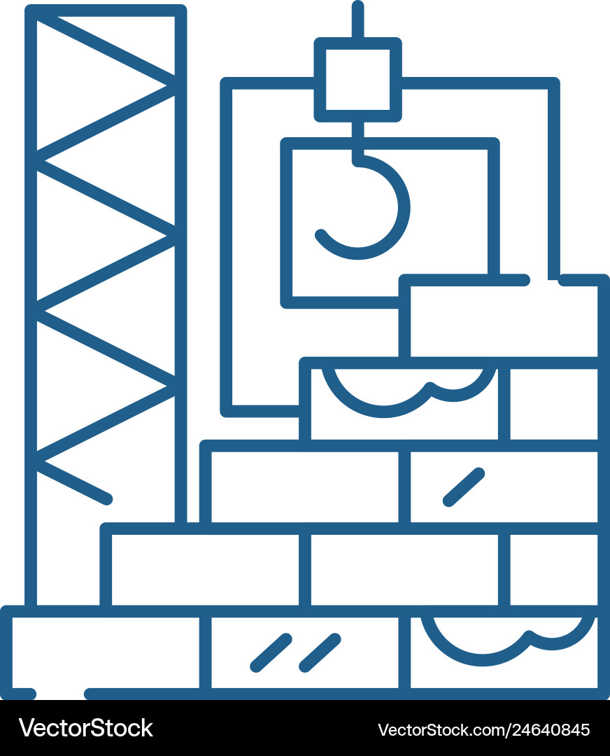 High rise construction line icon concept Vector Image