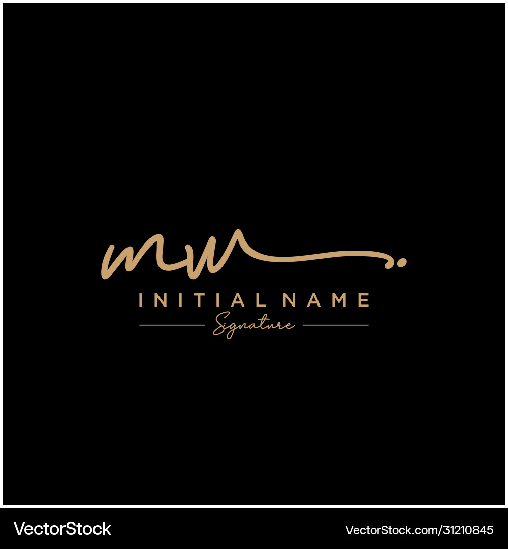 Letter mw signature logo template Royalty Free Vector Image
