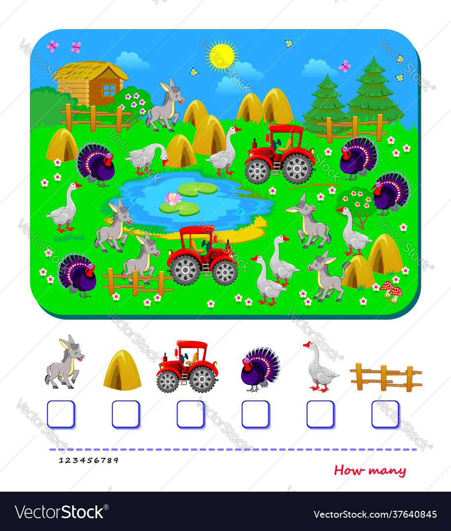 Math Education For Children How Many Images Can Vector Image