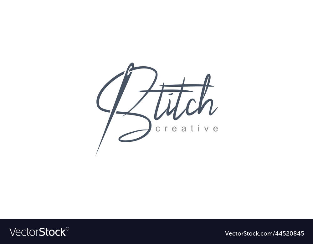 Stitching logo template Royalty Free Vector Image