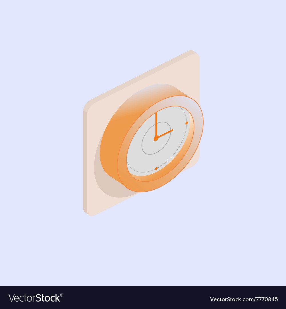 Wall clock isometric Royalty Free Vector Image