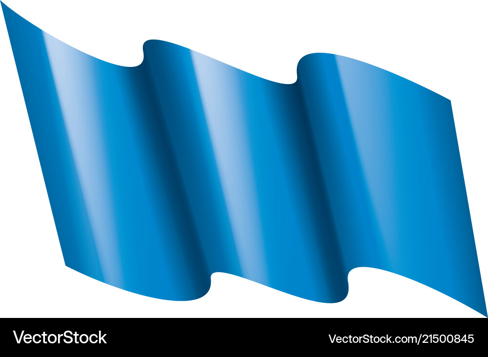 Waving the blue flag on a white background Vector Image