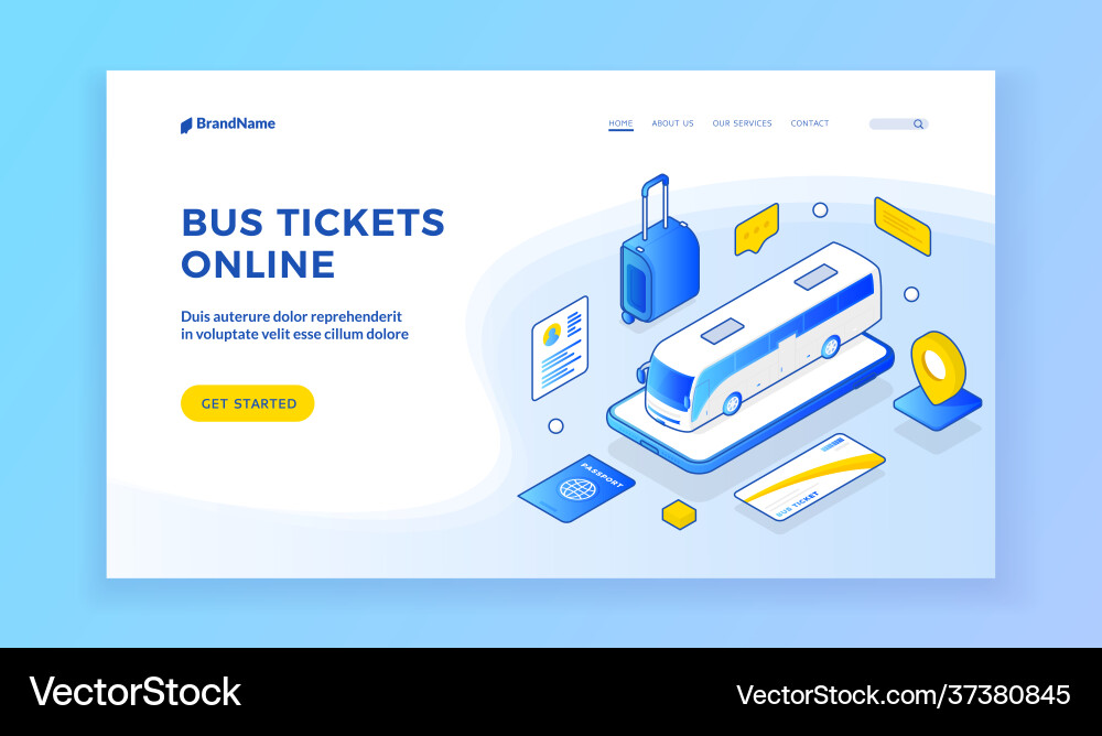Web banner for bus tickets selling service Vector Image