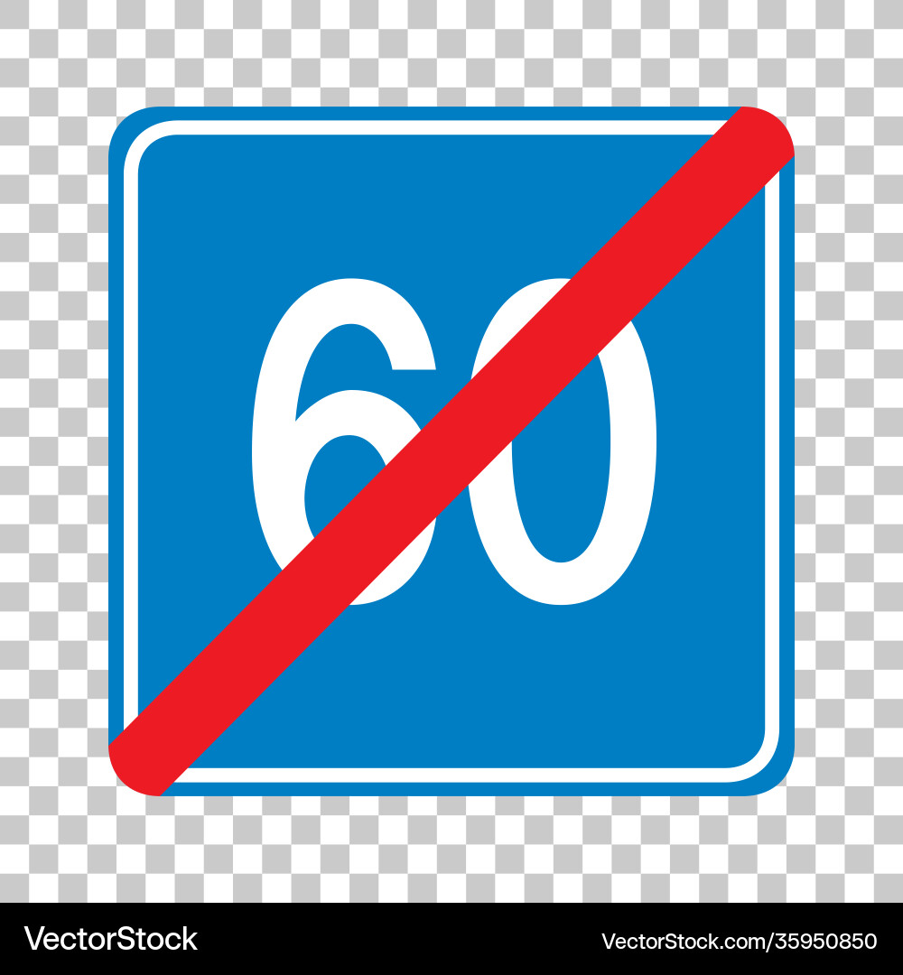 Blue minimum speed limit 60 road sign isolated Vector Image