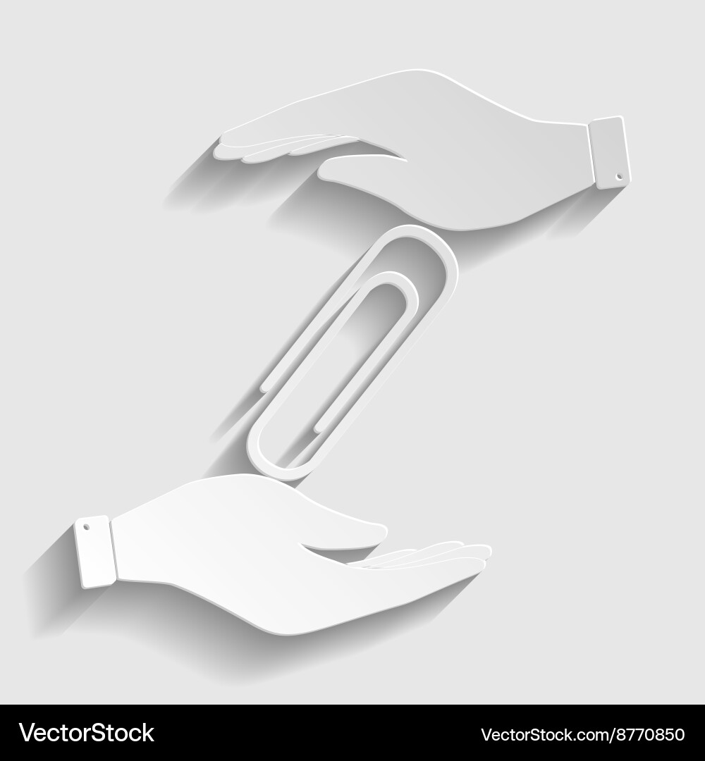 Clip sign paper style icon Royalty Free Vector Image